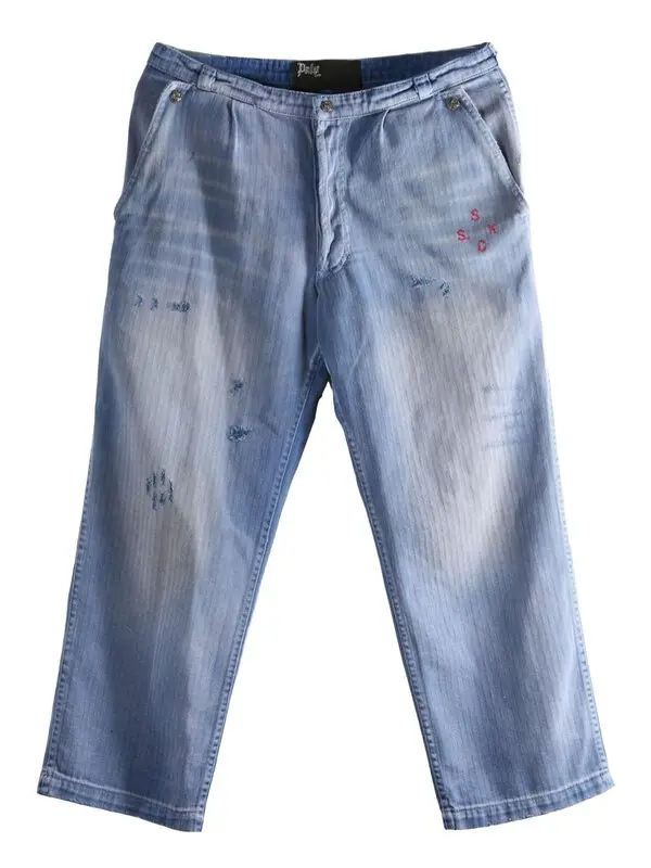 PALY HOLLYWOOD Distressed Denim Trousers - Blue