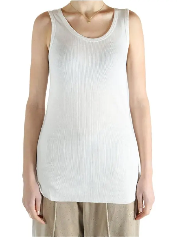 ANN DEMEULEMEESTER Mara Ribbed Tank Top - Ivory