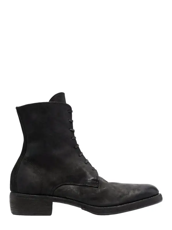Guidi Reverse Cordovan Lace-up Boots - Black