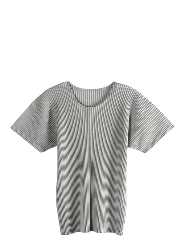 Issey Miyake Homme Plissé Basic Pleated T-shirt - Light Grey