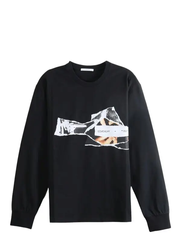 Givenchy Graphic Printed Long-sleeved T-shirt - Black