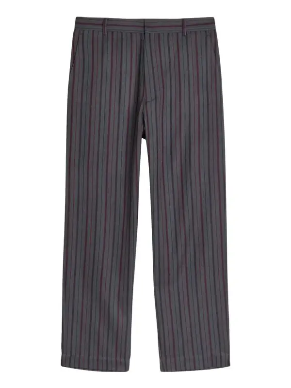THE ELDER STATESMAN Slacker Striped Trousers - Black