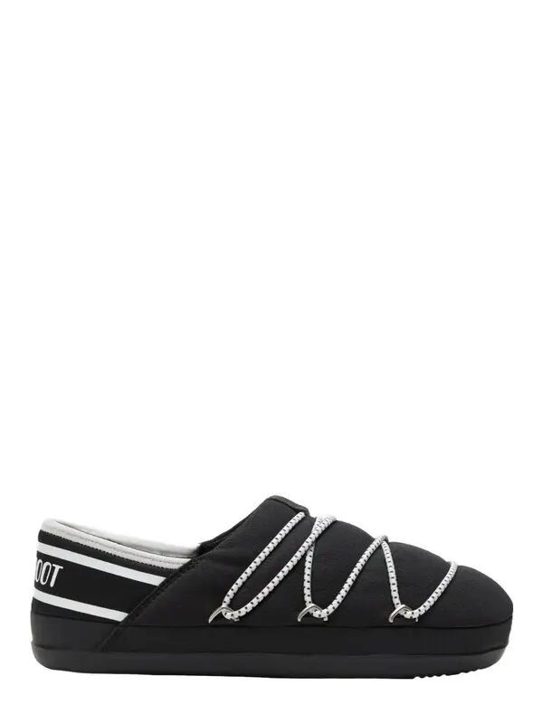 Moon Boot Icon Slipper With Logo Detailing - Black