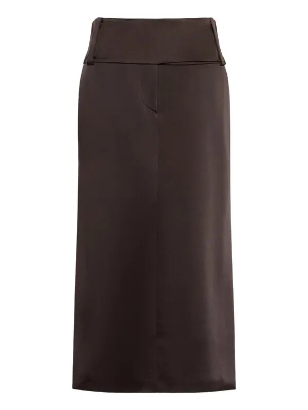 Sportmax Straight-fit Long Satin Skirt - Black