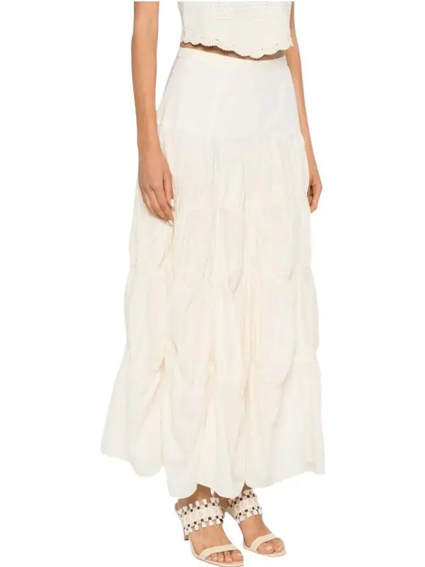 Ulla Johnson Davina Drop-waist Midi Skirt - Light Brown