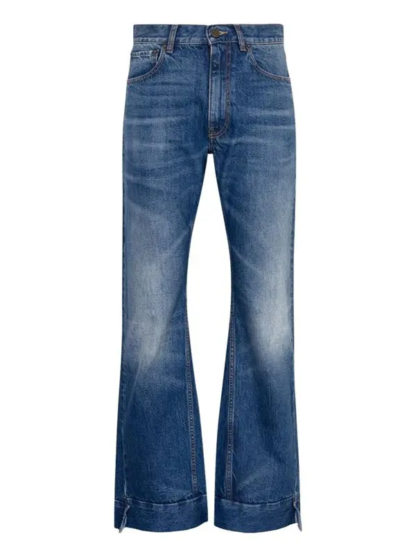 Vetements Bootcut Jeans With Distressed Wash - Blue
