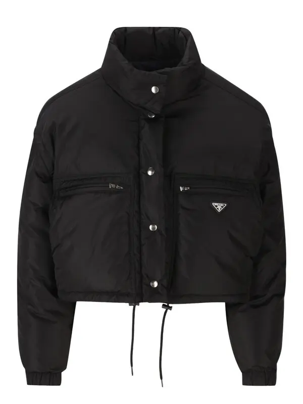 Prada Triangle-logo Button-up Jacket - Black