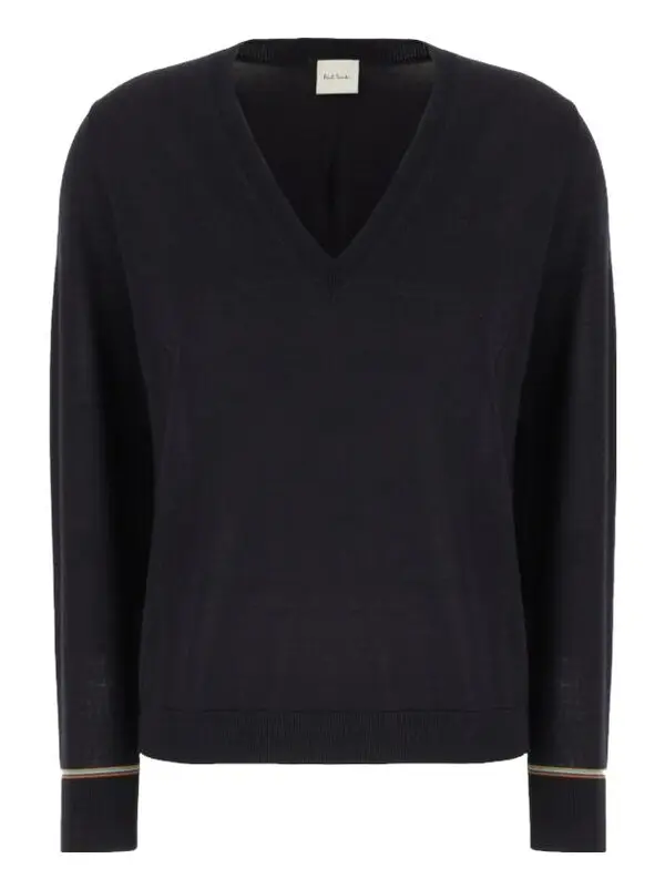 Paul Smith Long-sleeved V-neck Knitwear - Blue
