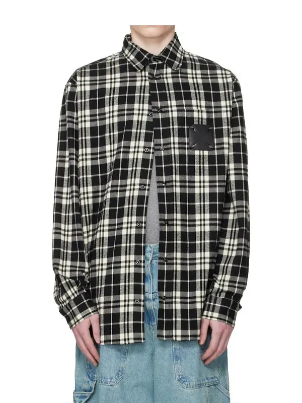 Vetements Cross Flannel Shirt - Black