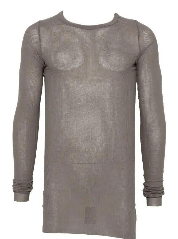 Rick Owens Ribbed-knit Long-sleeve T-shirt - Gray
