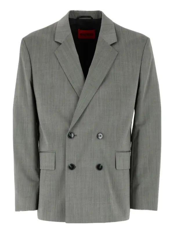 Hugo Boss Double Breasted Blazer - Gray
