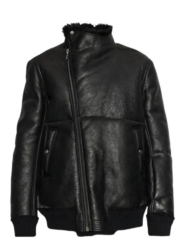 Rick Owens Shearling Biker Jacket - Black