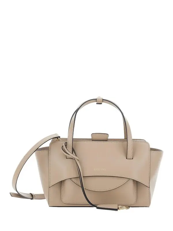 HIDESINS Structured Leather Shoulder Bag - Beige