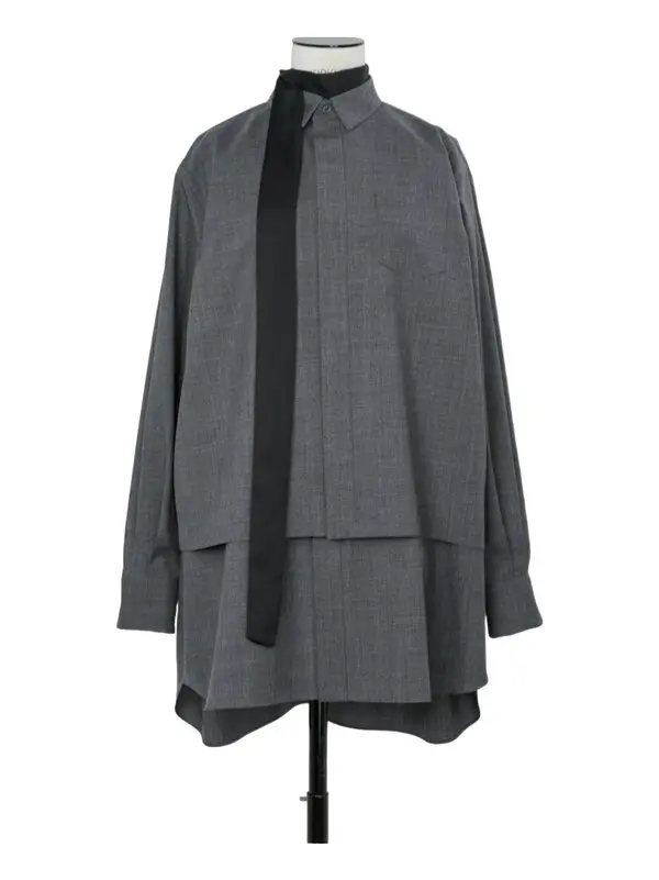 Sacai Suiting Shirt Dress - Grey