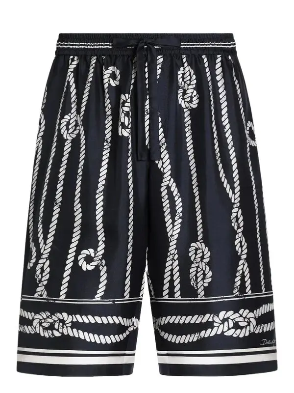 Dolce & Gabbana Printed Silk Twill Bermuda Shorts - Multi-color