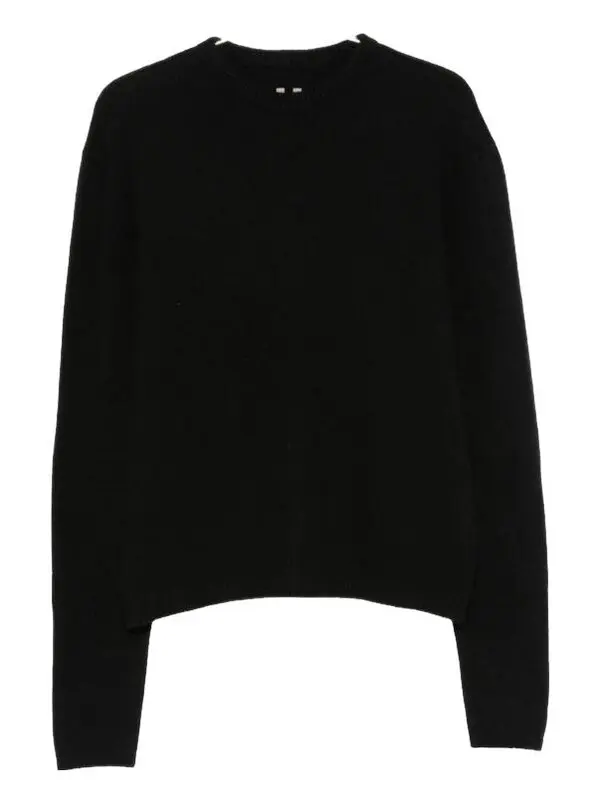 Rick Owens Ribbed Trim Crew Neck Sweater - Black