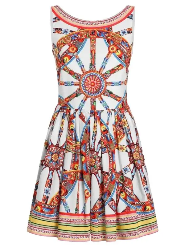 Dolce & Gabbana Carretto-print Poplin Midi Dress - Multicolor