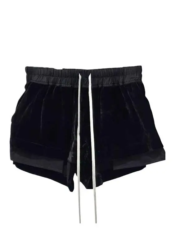 Rick Owens Drawstring Shorts With Slit Cuffs - Black