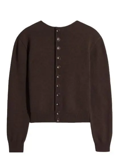 LEMAIRE Reversible Buttoned Jumper In Cashmere And Wool - Ebony