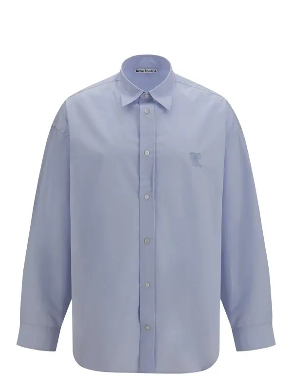 Acne Studios Logo Embroidered Button-up Shirt - Blue