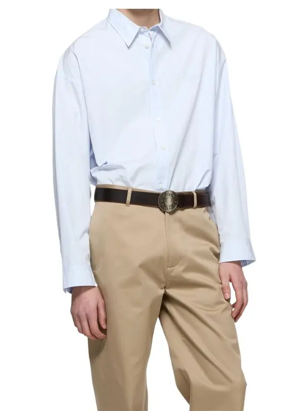Acne Studios Logo Embroidered Button-up Shirt - White