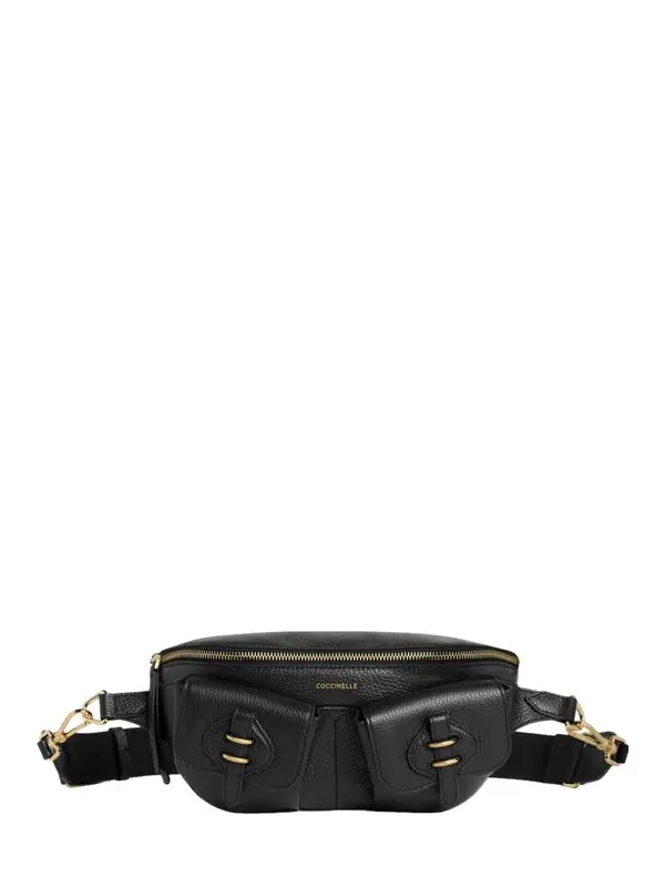 COCCINELLE Mavery Pocket Small Grained Leather Bag - Black