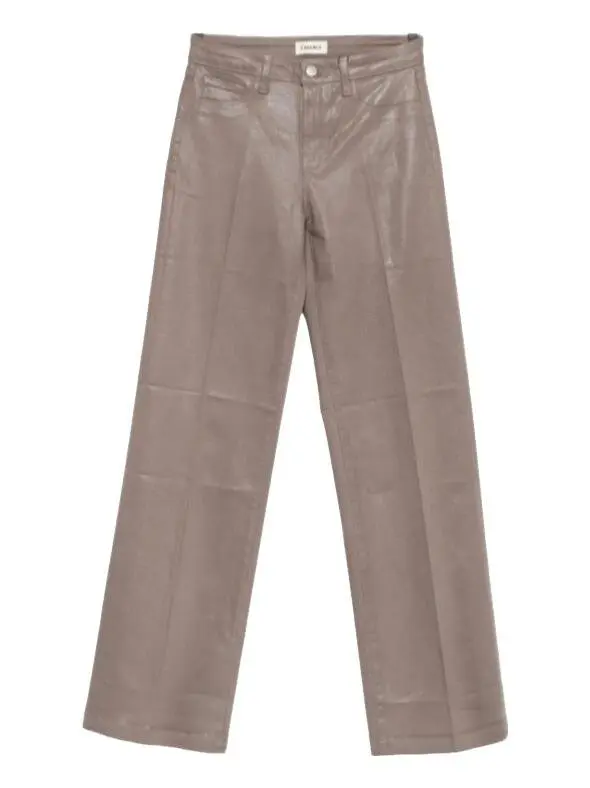 L'Agence Belted Straight Leg Jeans - Gray