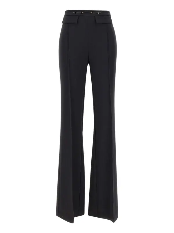 Elisabetta Franchi High-waisted Wide-leg Pants - Black