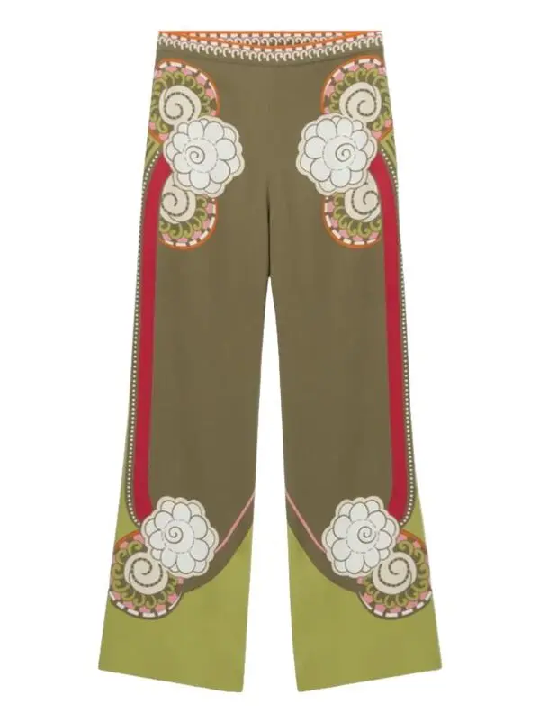 La DoubleJ Stretch Pants With Ambrosia Print - Green