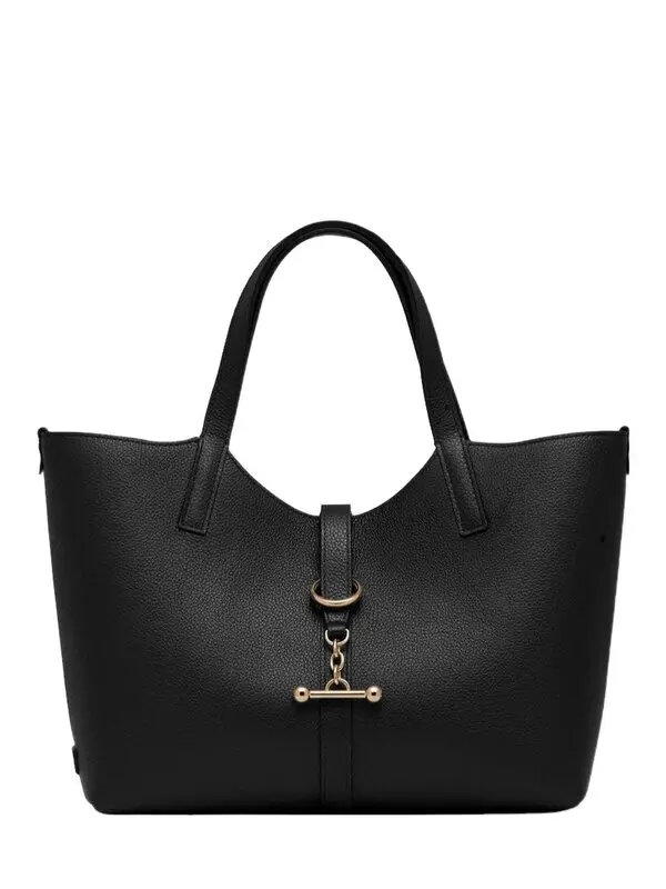 Strathberry Midi Kite Leather Bar-detail Tote Bag - Black
