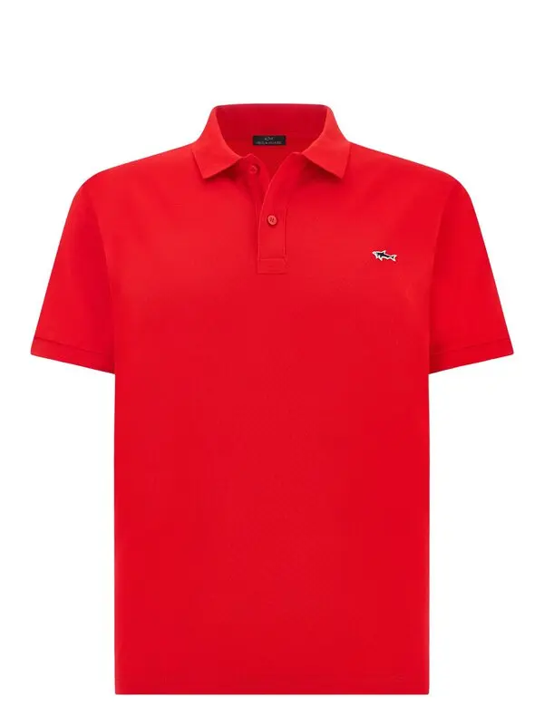 PAUL  SHARK Paul Shark Logo Piqué Polo Shirt - Red