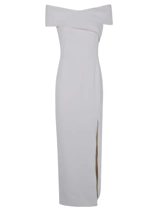 Ralph Lauren Off-the-shoulder Maxi Dress With Slit - White