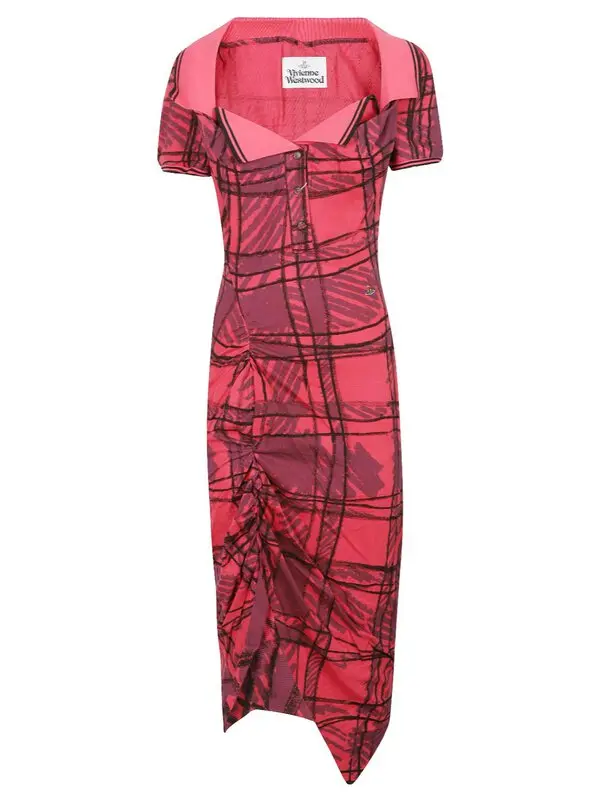 VIVIENNE WESTWOOD Ruched Asymmetric Dress - Red