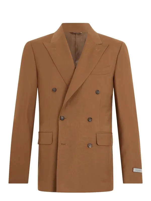 Canali Double-breasted Coat - Brown