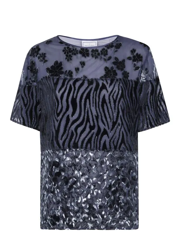 PIERRE-LOUIS MASCIA Patchwork T-shirt - Grey Multicolor