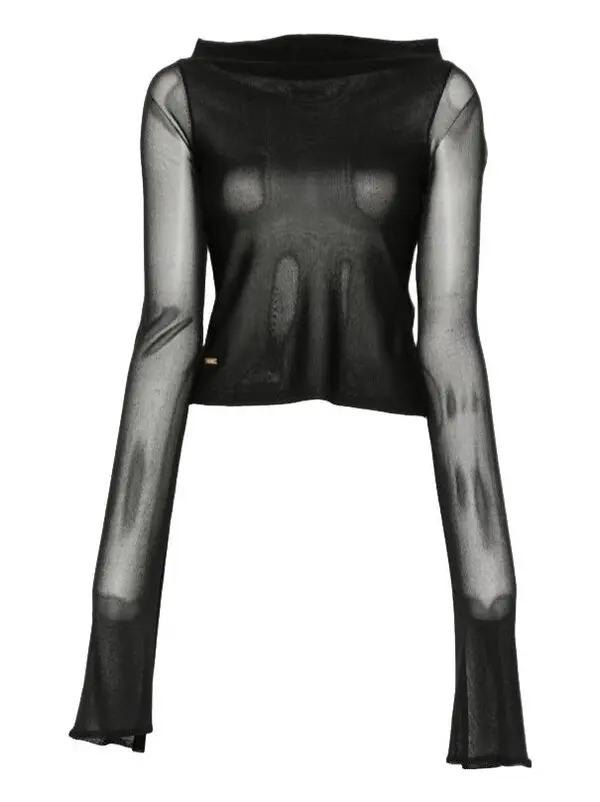 Cult Gaia Long-sleeved Sheer Cover-up - Black