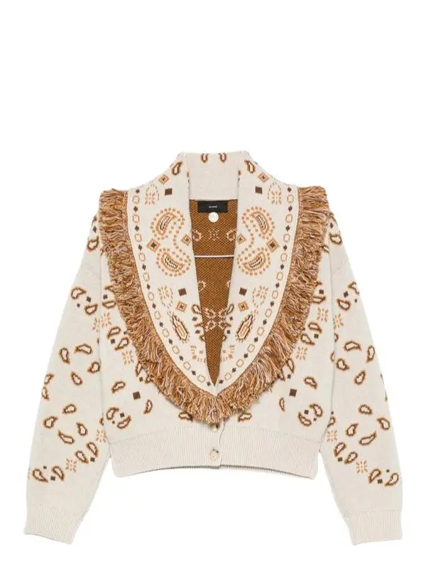 Alanui Paisley Pattern Fringed Jacket - Beige