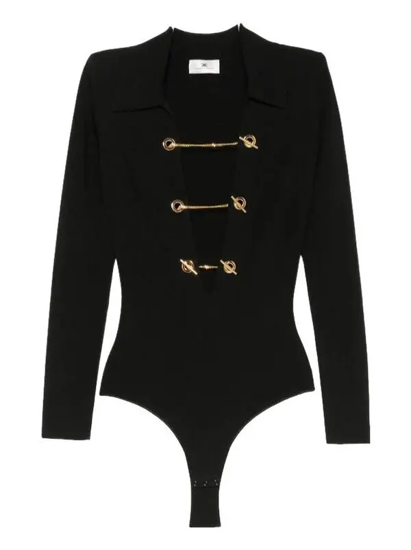 Elisabetta Franchi Cut-out Chain-link Bodysuit - Black