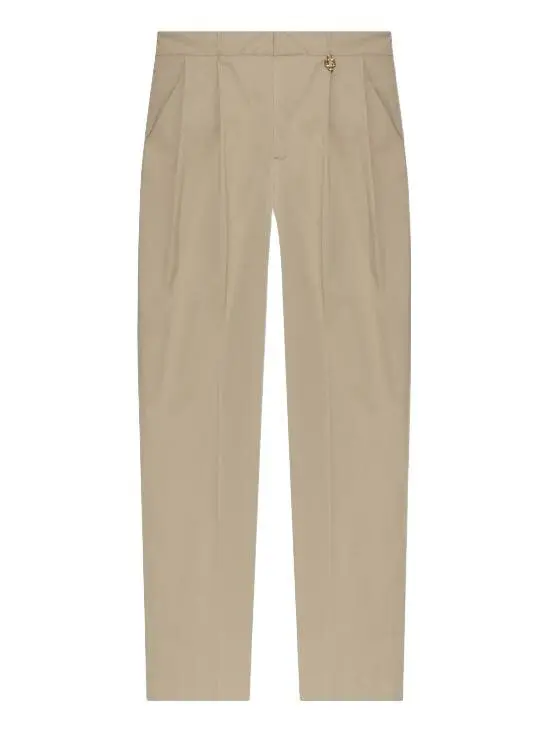 Casablanca Pleated Wide-leg Trousers - Beige
