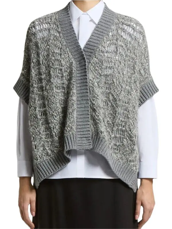 Peserico Open-knit Cardigan - Grey