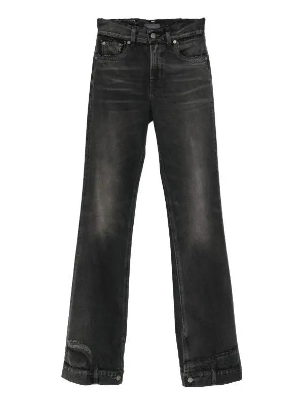 HAIKURE Distressed Raw-cut Jeans - Black