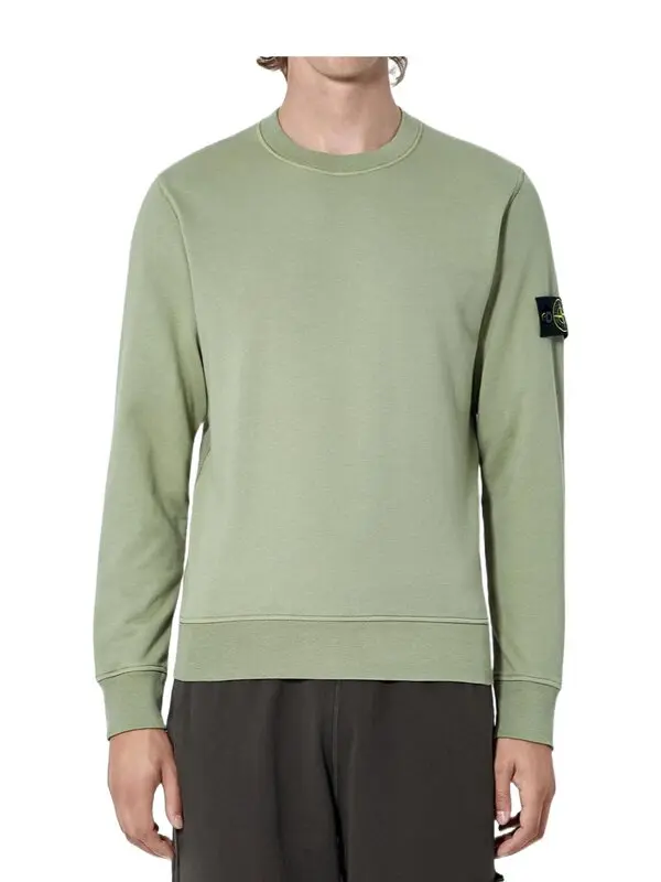 Stone Island Crewneck Sweatshirt With Arm Patch - Gray