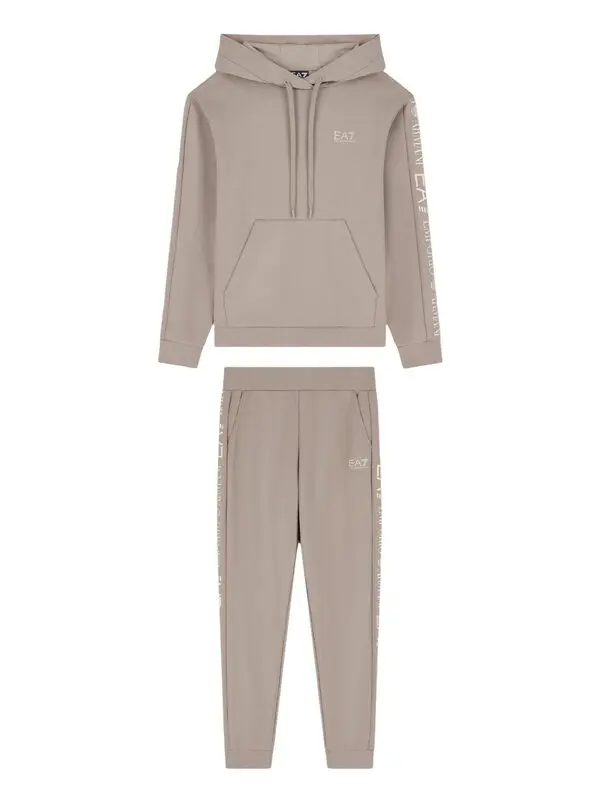 EA7 Cotton Tracksuit With Logo Tape - Grey