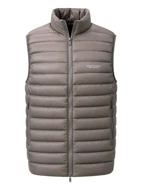 Armani Exchange Sleeveless Down Vest - Gray