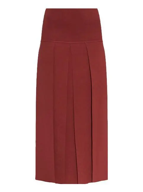 Alaïa Slit Midi Skirt - Red