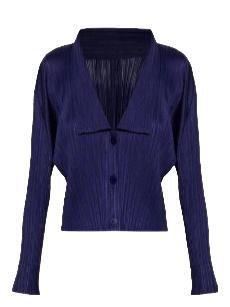 Issey Miyake Cropped Cardigan - Navy
