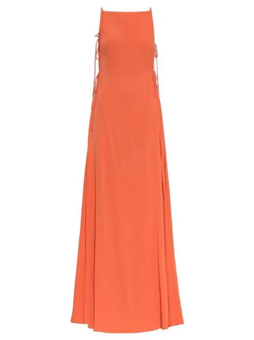 Alaïa Side-tie Spaghetti-strap Maxi Dress - Orange
