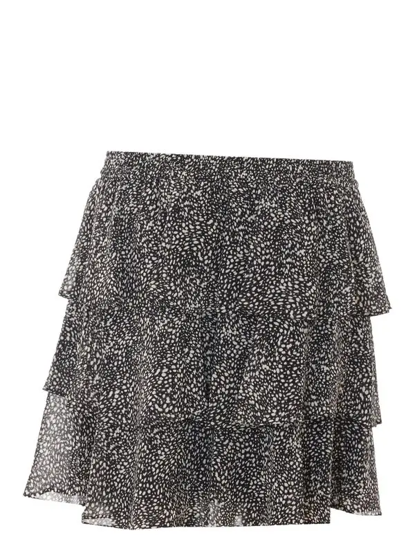 Michael Kors Tiered Printed Skirt - Black