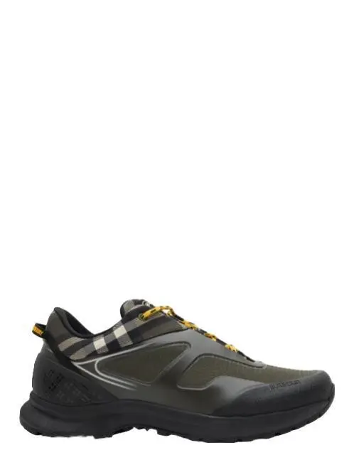 Burberry Check And Mesh Sneakers - Thicket Green