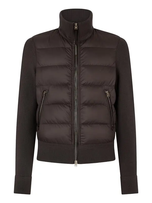 TOM FORD Wool Padded Zip-up Jacket - Grey